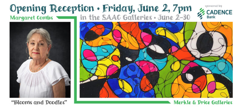 Artist Margaret Combs’ exhibition “Blooms and Doodles” in the Merkle ...