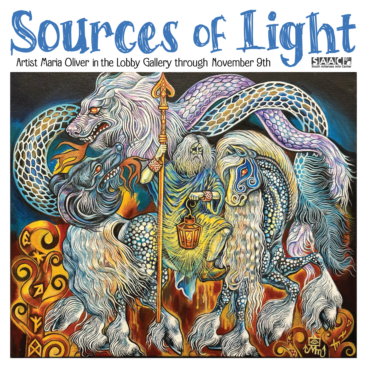 “Sources of Light” by artist Maria Oliver in the Lobby Gallery ...
